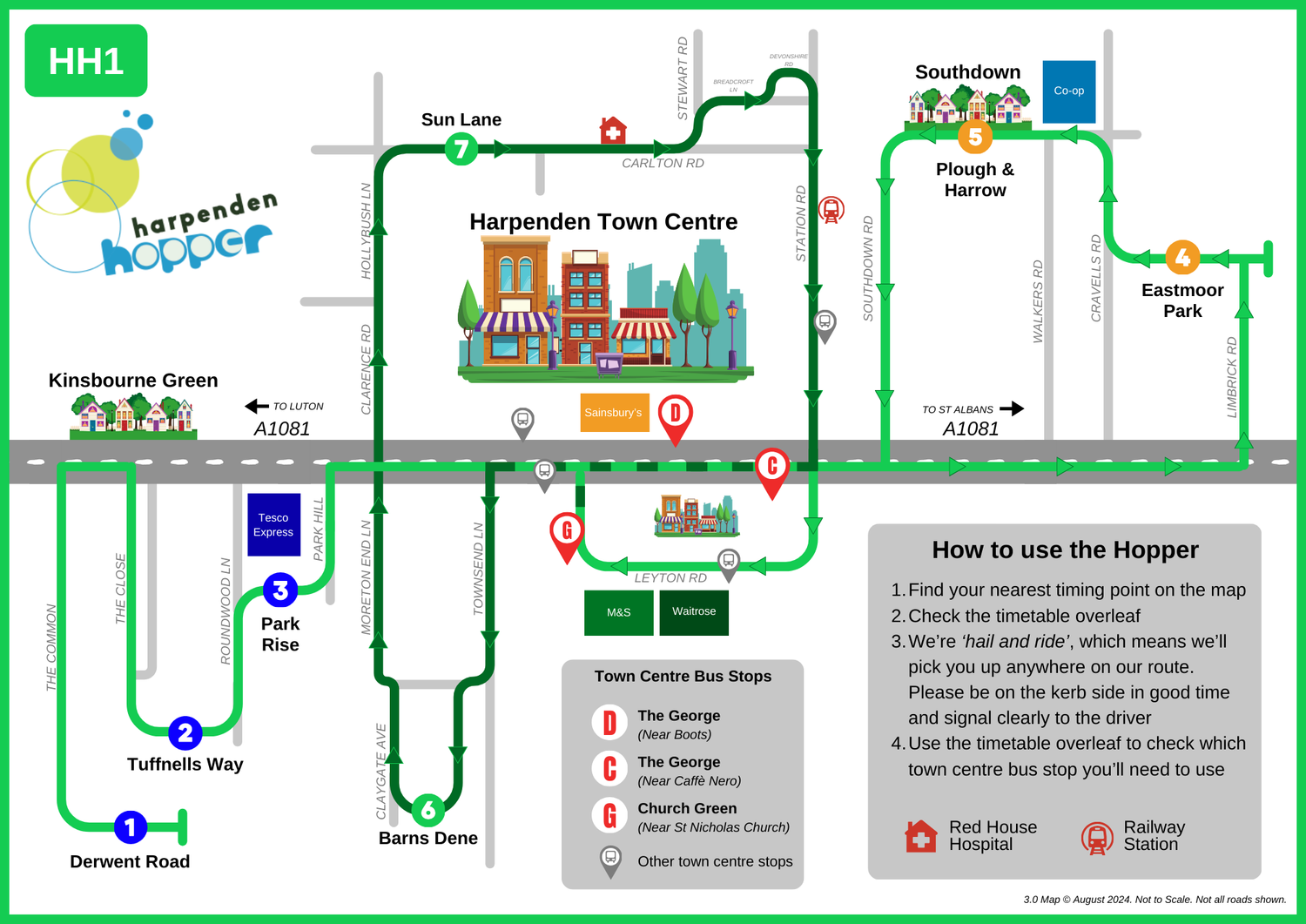 Route and Timetable — Harpenden Hopper