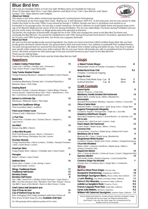 Full Menu — Blue Bird Inn