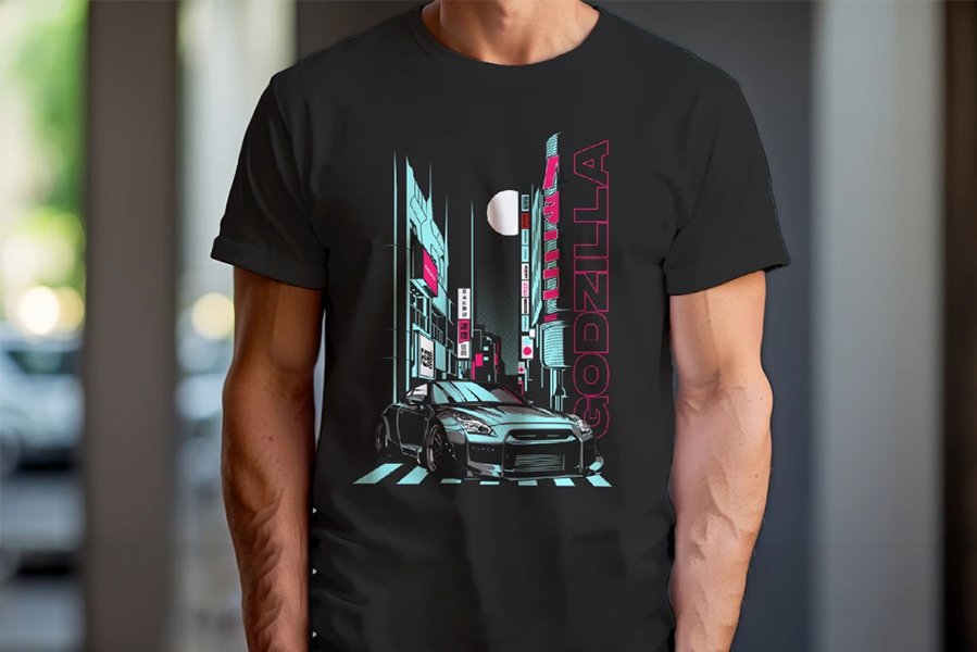 Shop "Godzilla" Nissan GTR R35 Printed T-Shirt – Perfect for Car Lovers ...