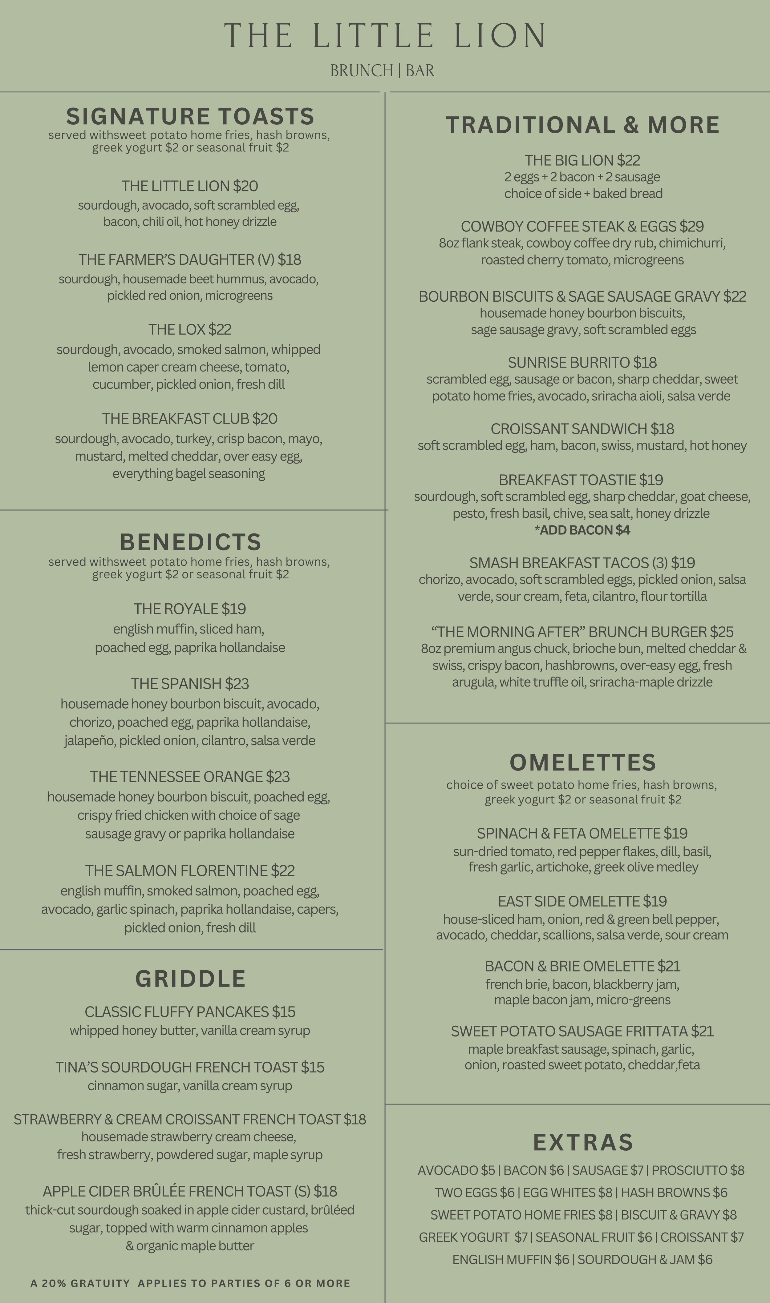 Menus — Little Lion Ventura