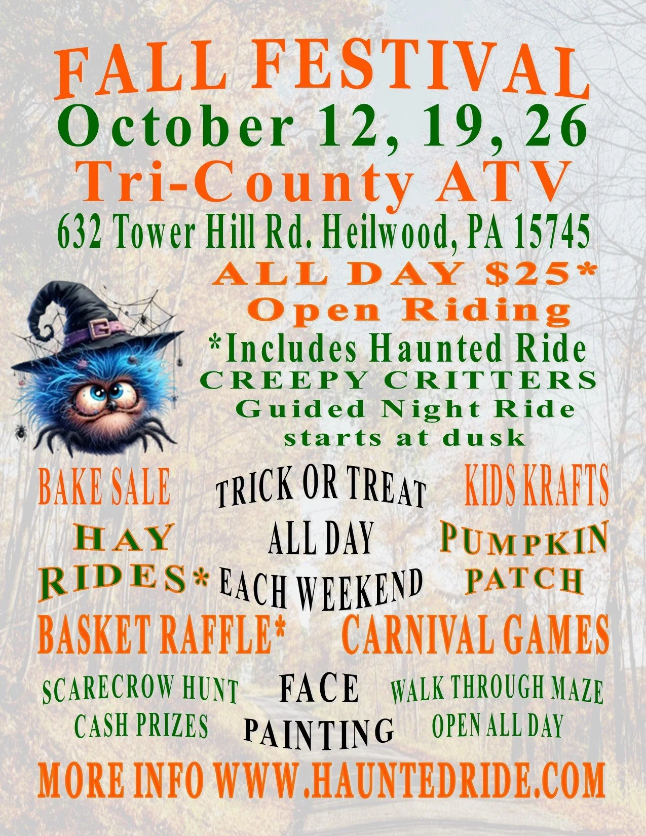 Fall Festival & Creepy Critter Haunted Ride — Tri-County ATV Recreation ...