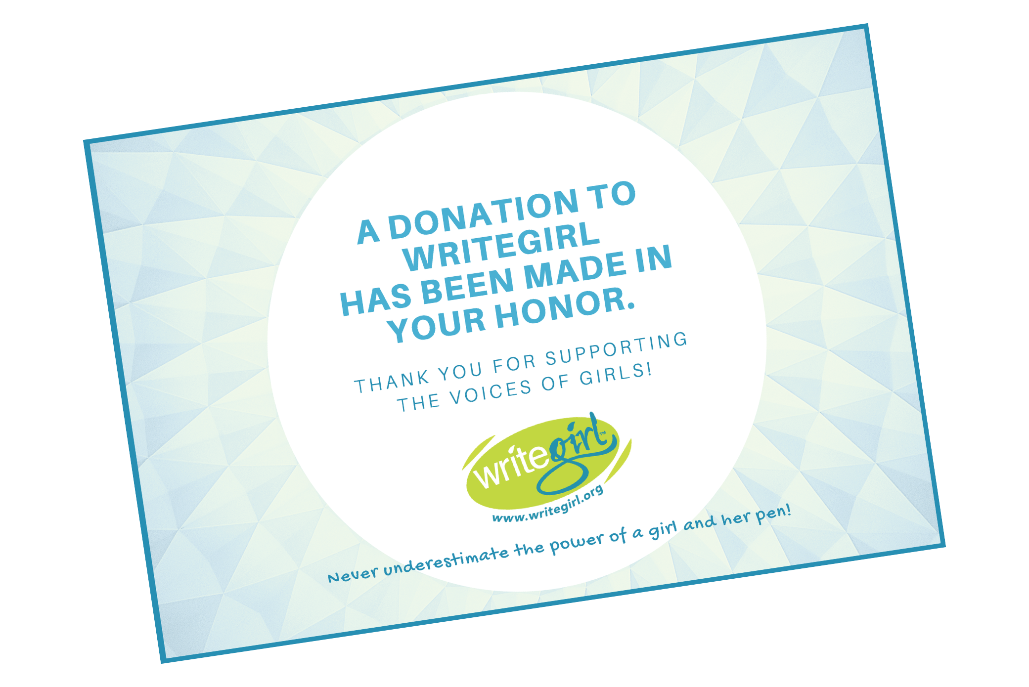 Donate in Someone's Honor — WriteGirl