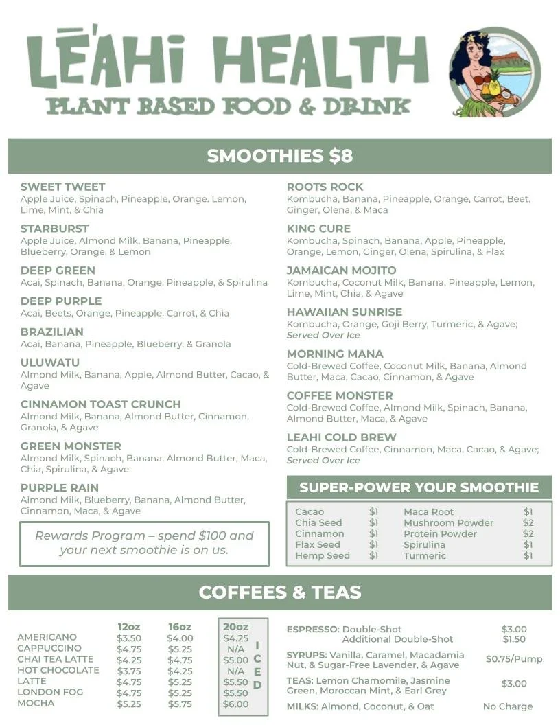 Menu — Leahi Health The Villages