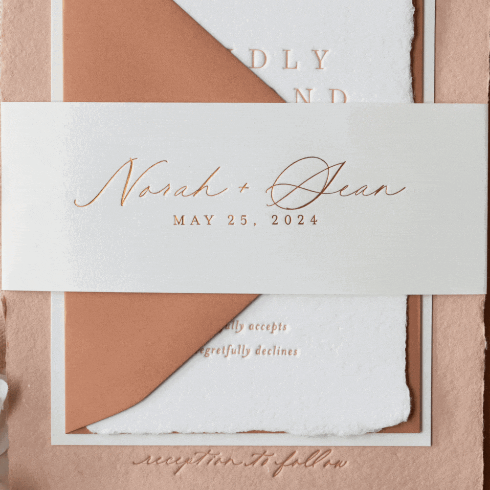 Handmade letterpress wedding invitations
