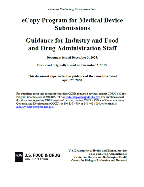 FDA Clarifies eCopy Requirements as eSTAR Becomes the New Standard for ...