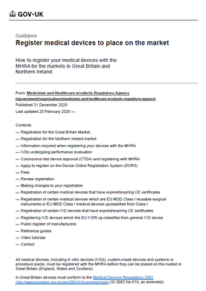 MHRA Updates Medical Device Registration Guidance and Introduces Annual ...