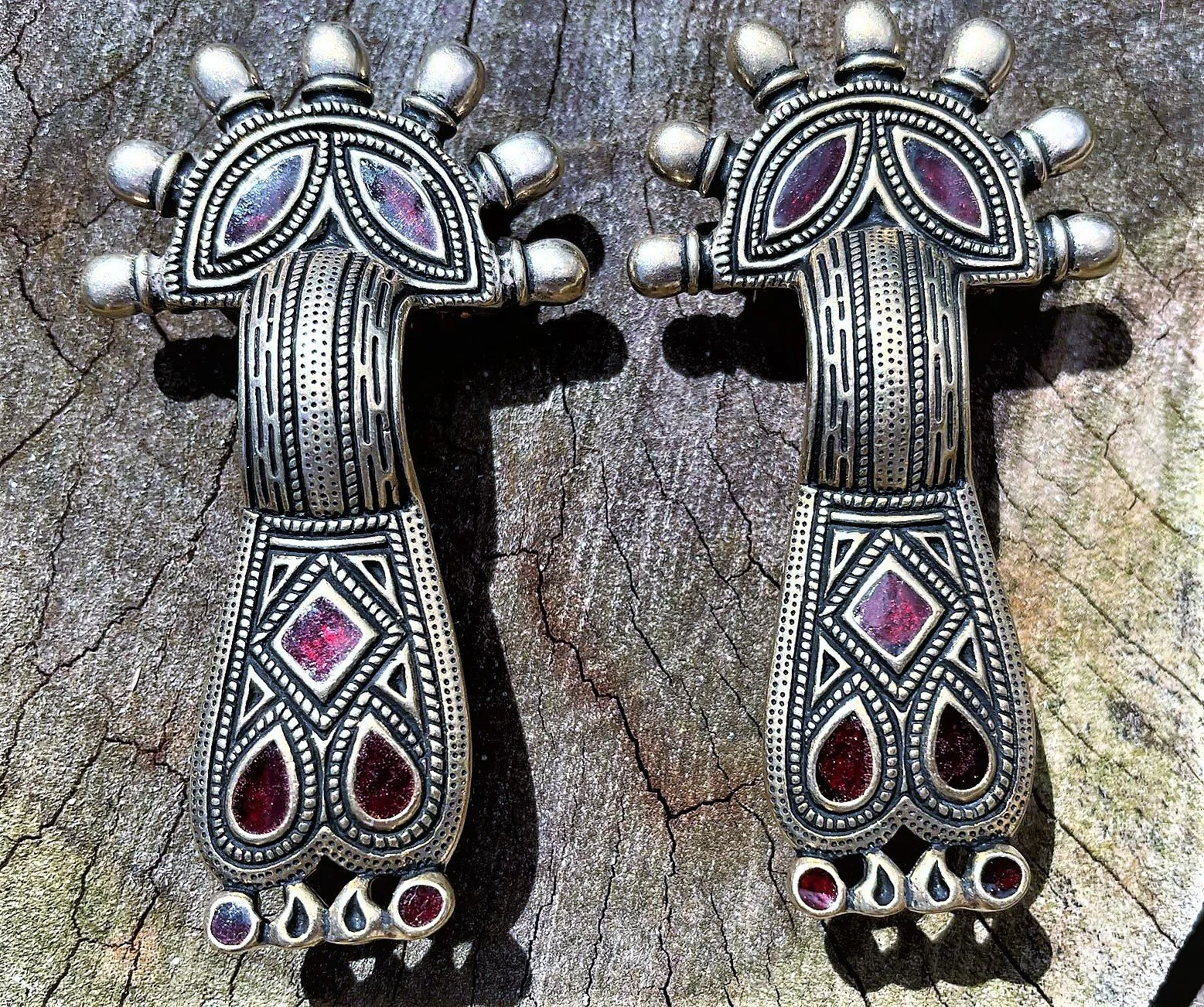Anglo Saxon/Merovingian Radiant Head Bow Brooch (Pair) — Midgard Designs