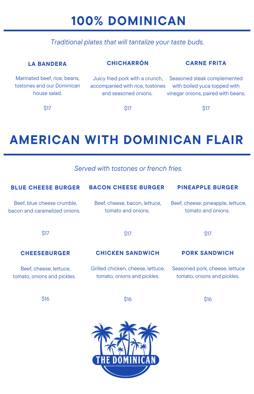 MENU — The Dominican Food Cart
