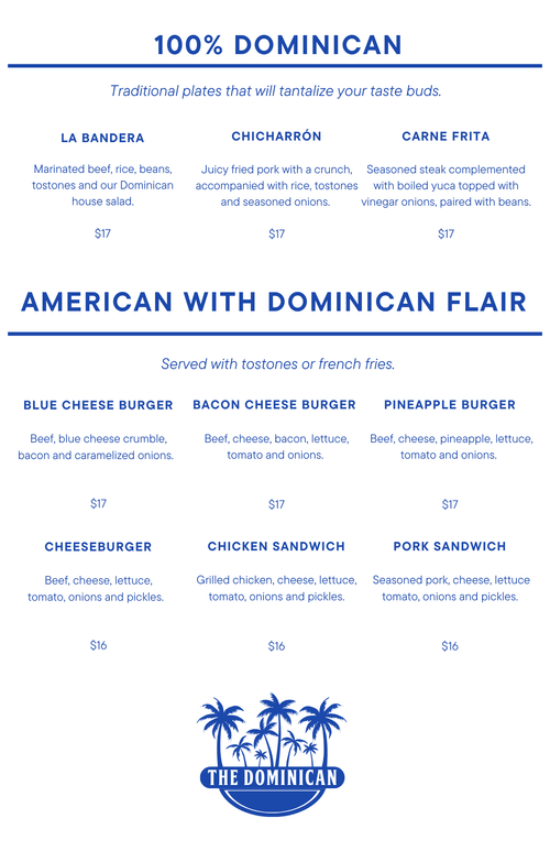 MENU — The Dominican Food Cart