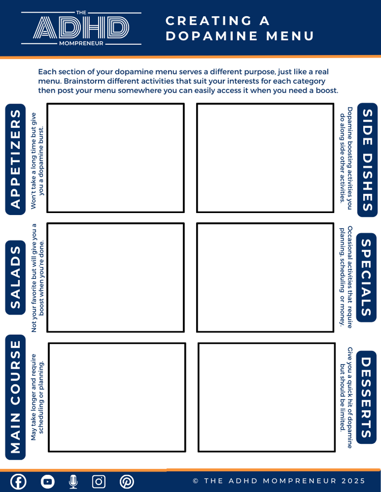 How to Make a Dopmaine Menu | Free Dopamine Menu Printable — The ADHD ...