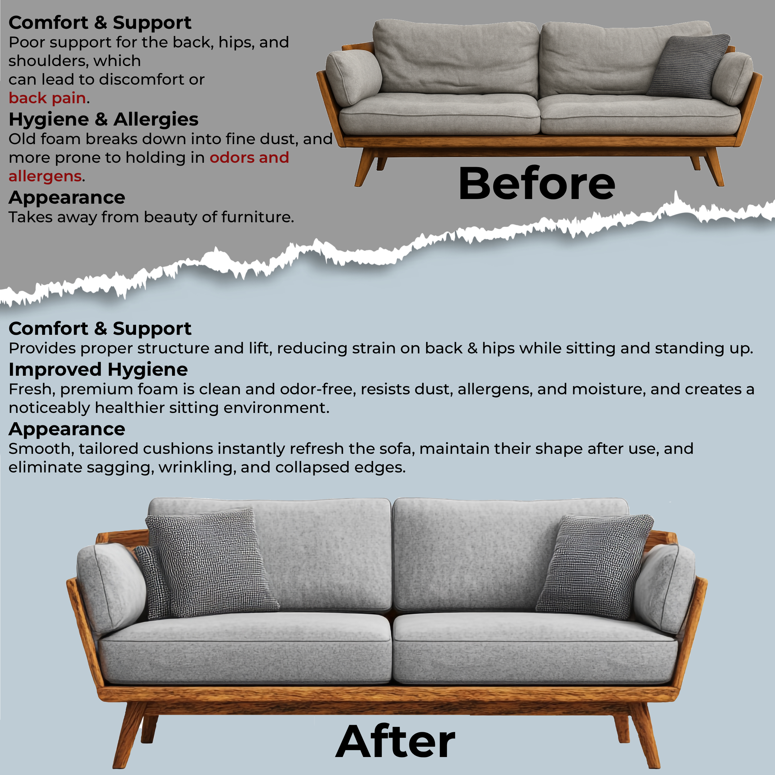 Foam and Supplies for Couch Replacements and More Projects | Fabrics ...