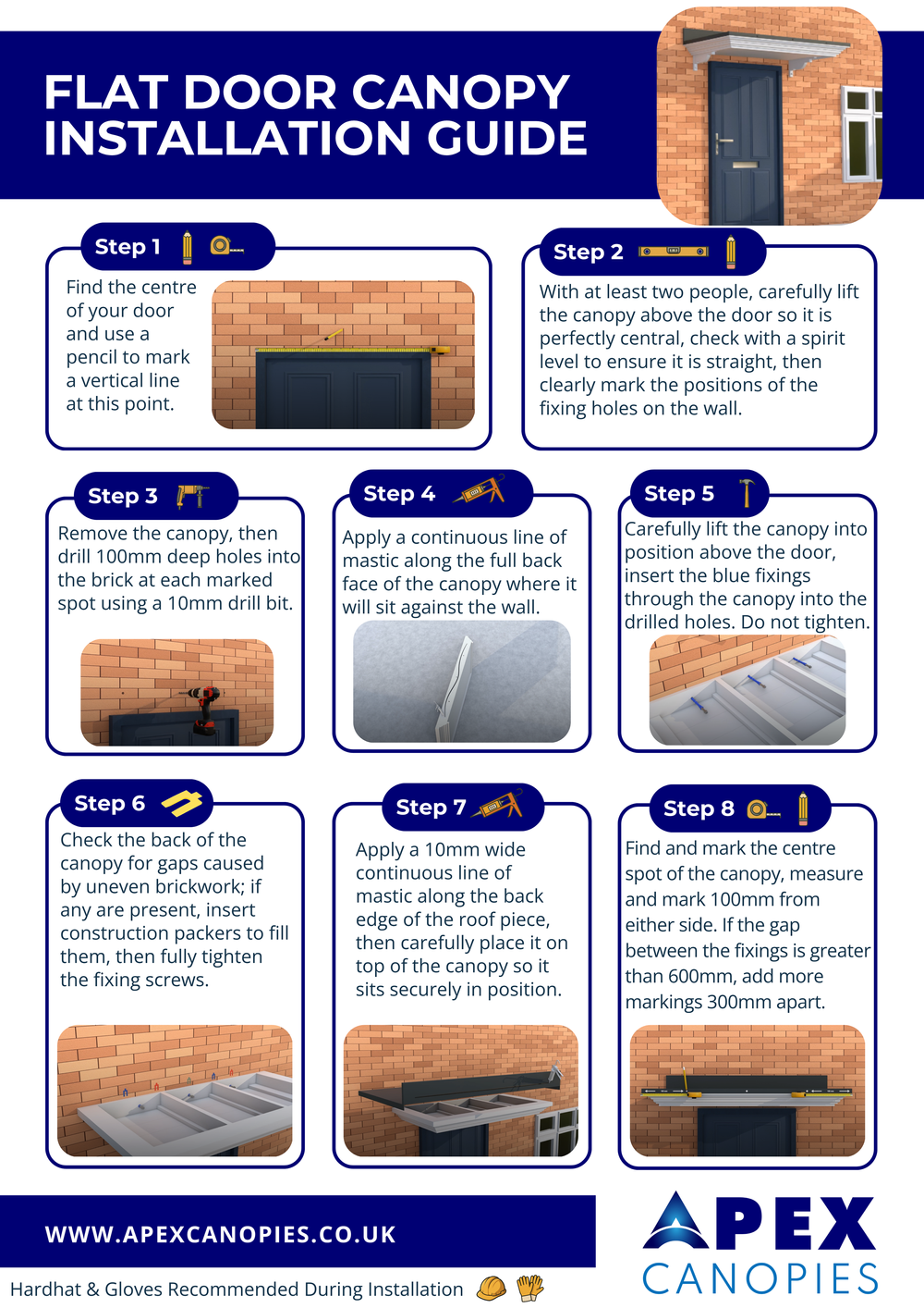 Door Canopy Installation Guides | Enhance Your Entrance — Apex Canopies ...