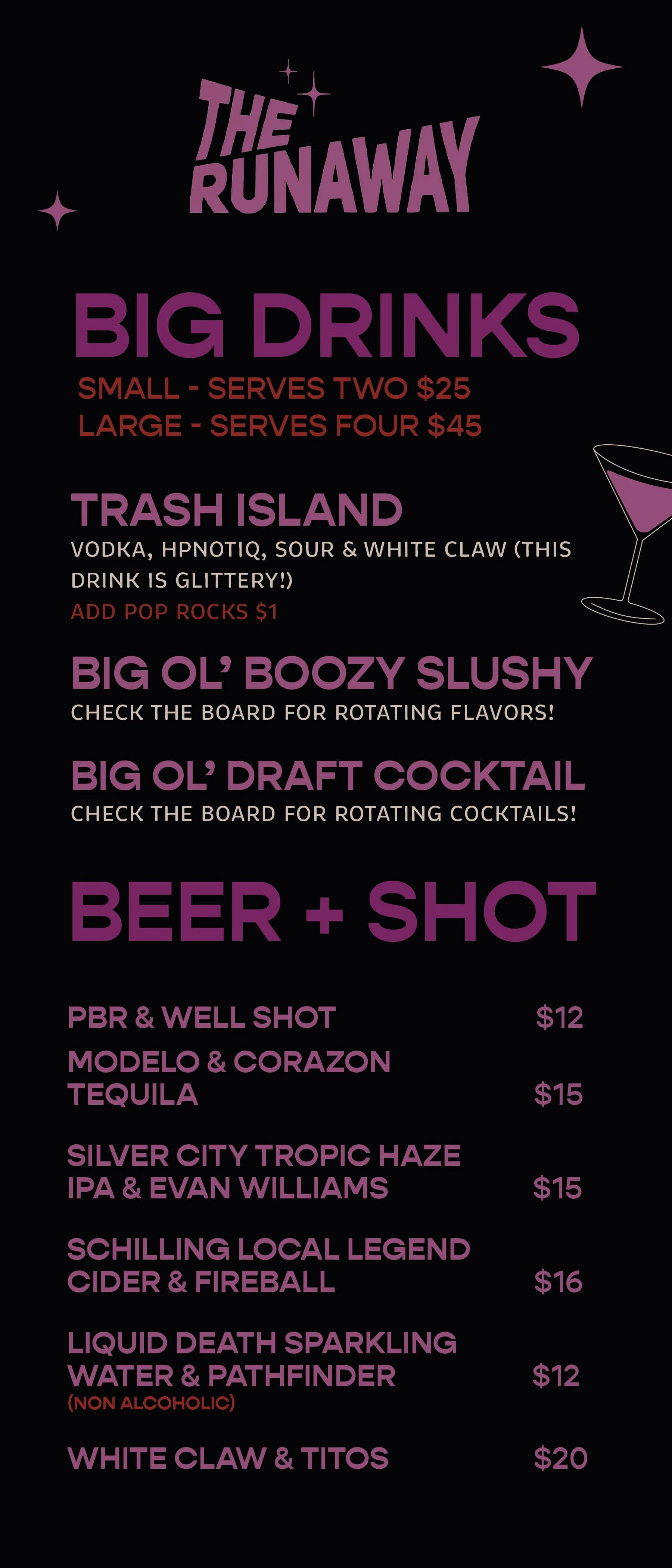 DRINK MENU — The Runaway
