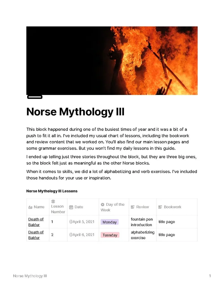 Grade 4 Norse Mythology # 1 — A Waldorf Journey