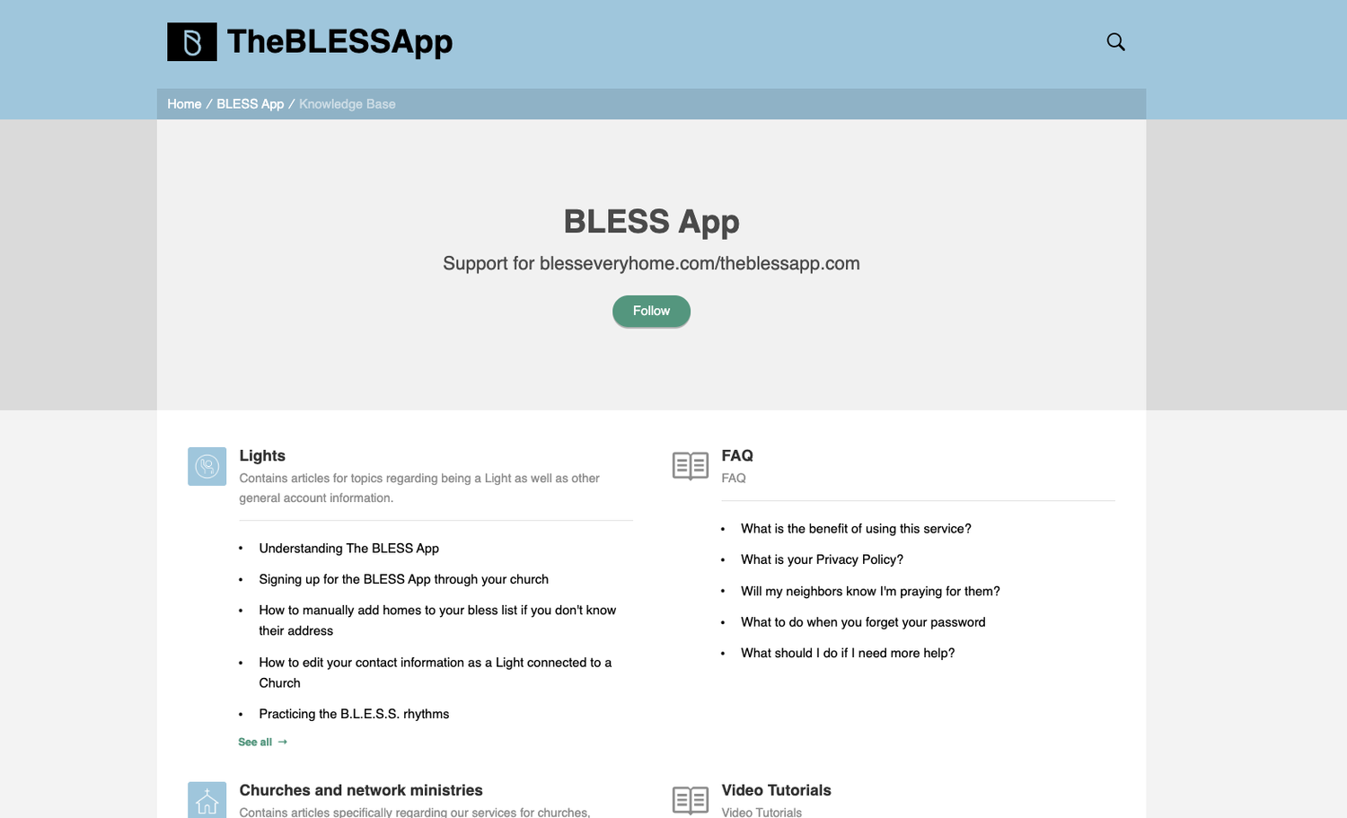 Support — the BLESS app
