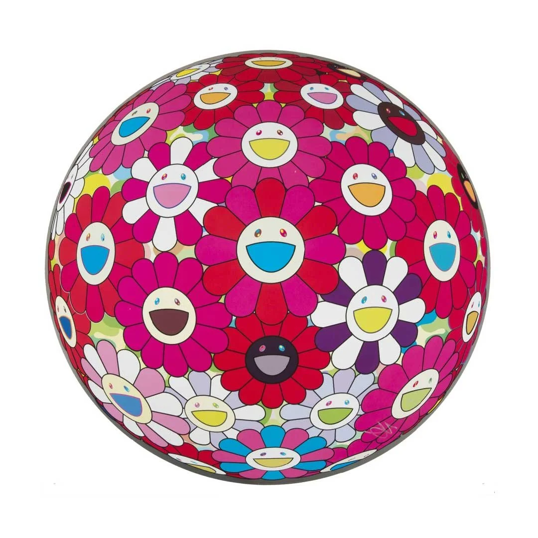 The Flowerball series by Takashi Murakami showcases his iconic smiling ...