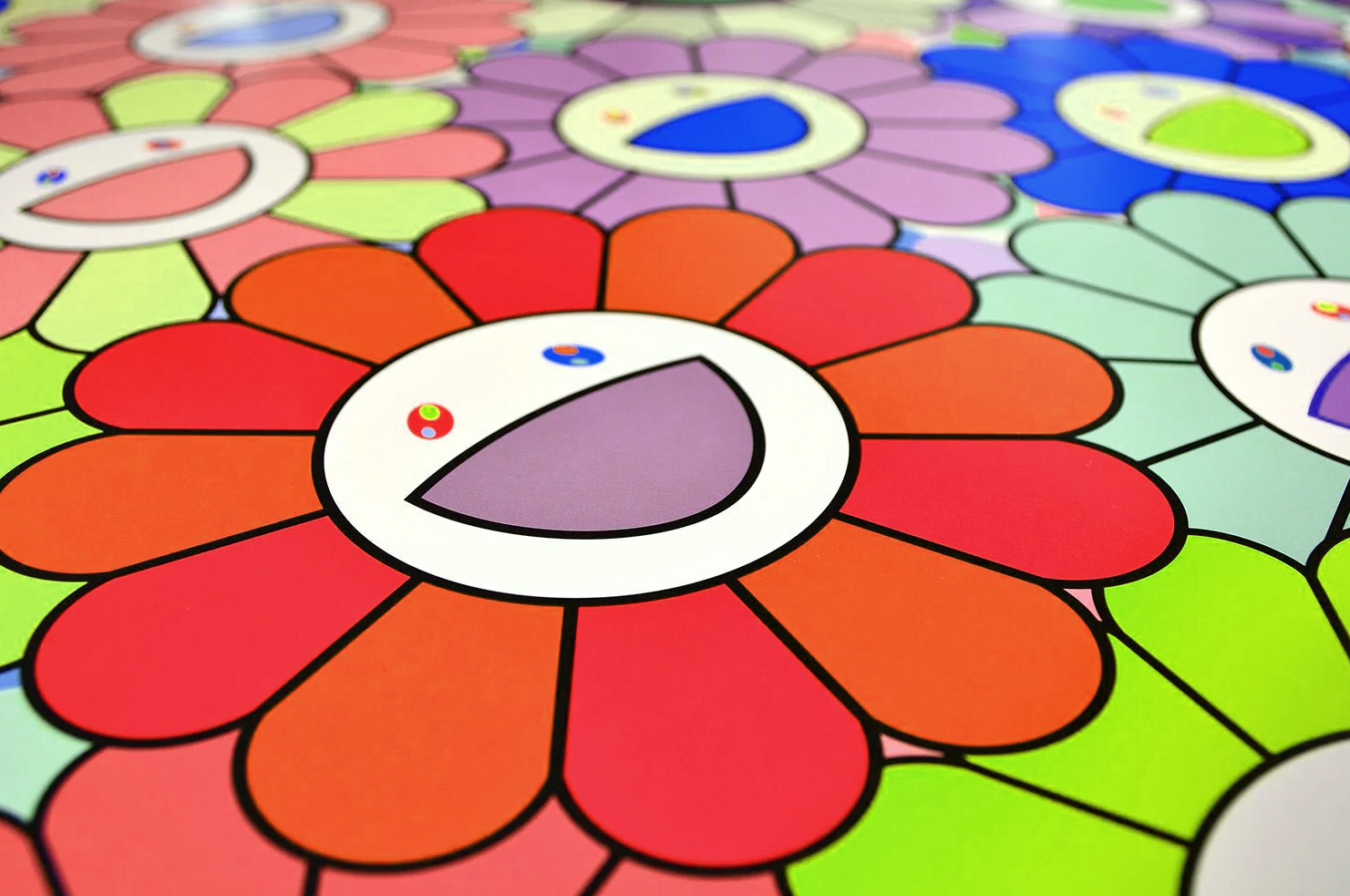 The Flowerball series by Takashi Murakami showcases his iconic smiling ...
