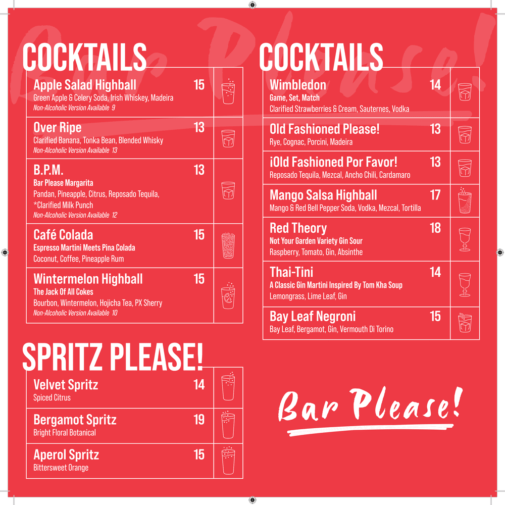 Menu — Bar Please!