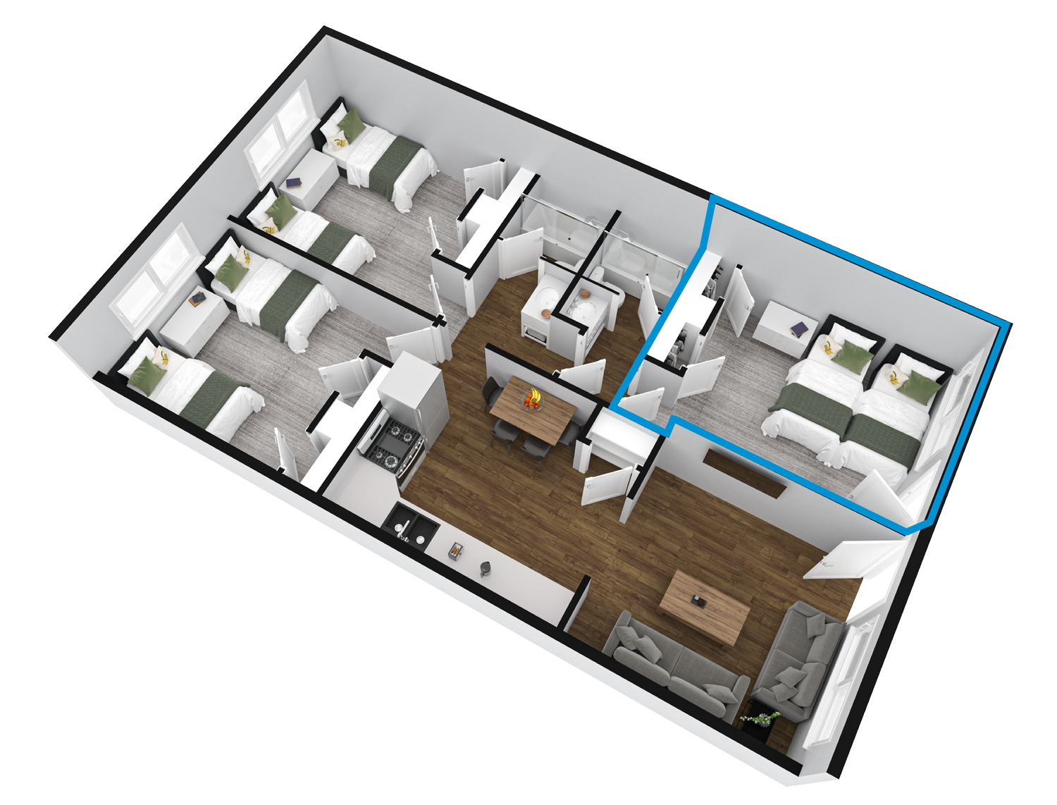 Student Apartment Floor Plans Near USU — University Landing Logan