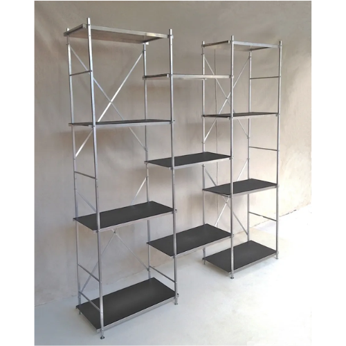 Black Collapsible Bookcase Portable Display Shelves - Six Foot Wall ...