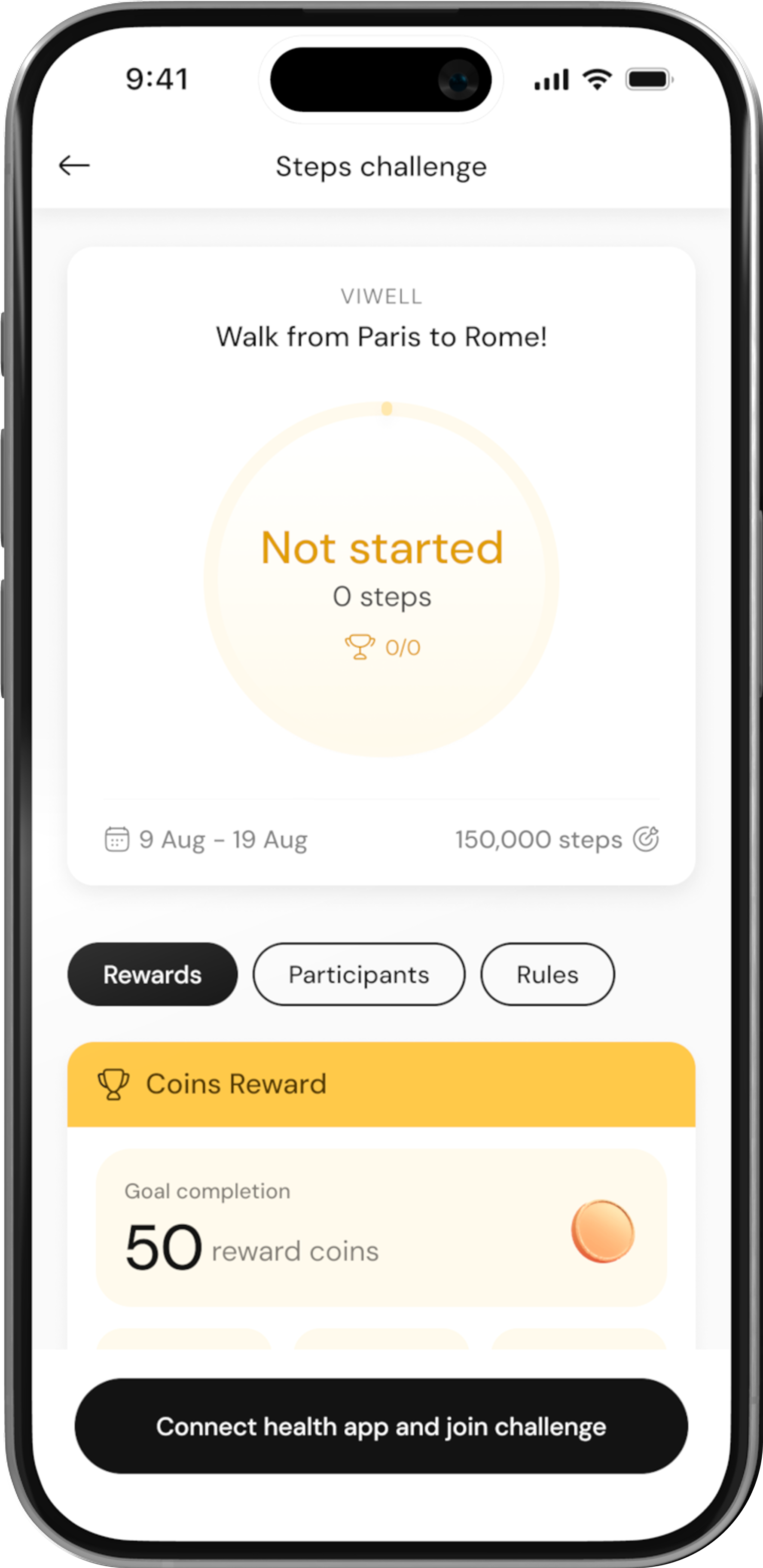 How to find and join a challenge — VIWELL
