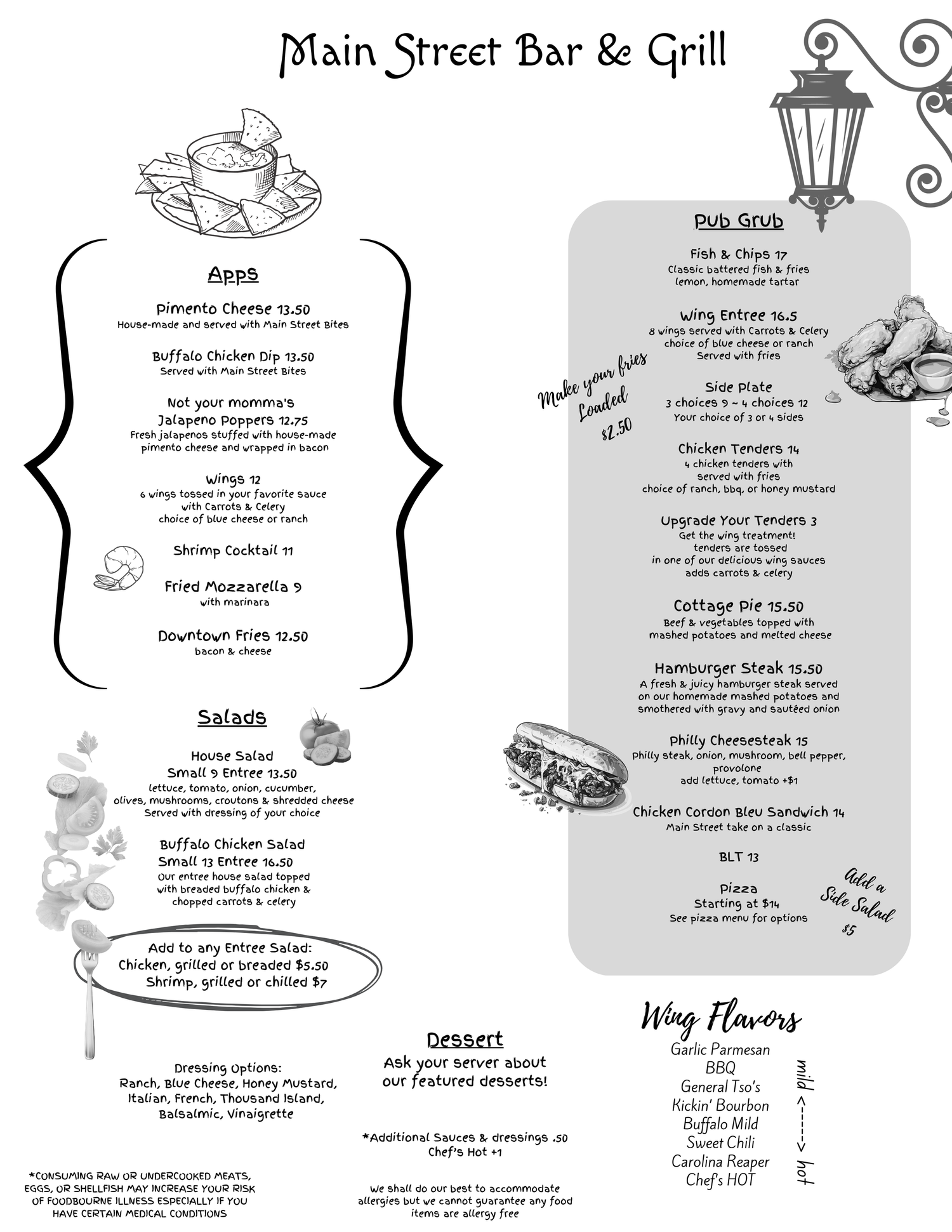 Menu — Main Street Bar & Grill