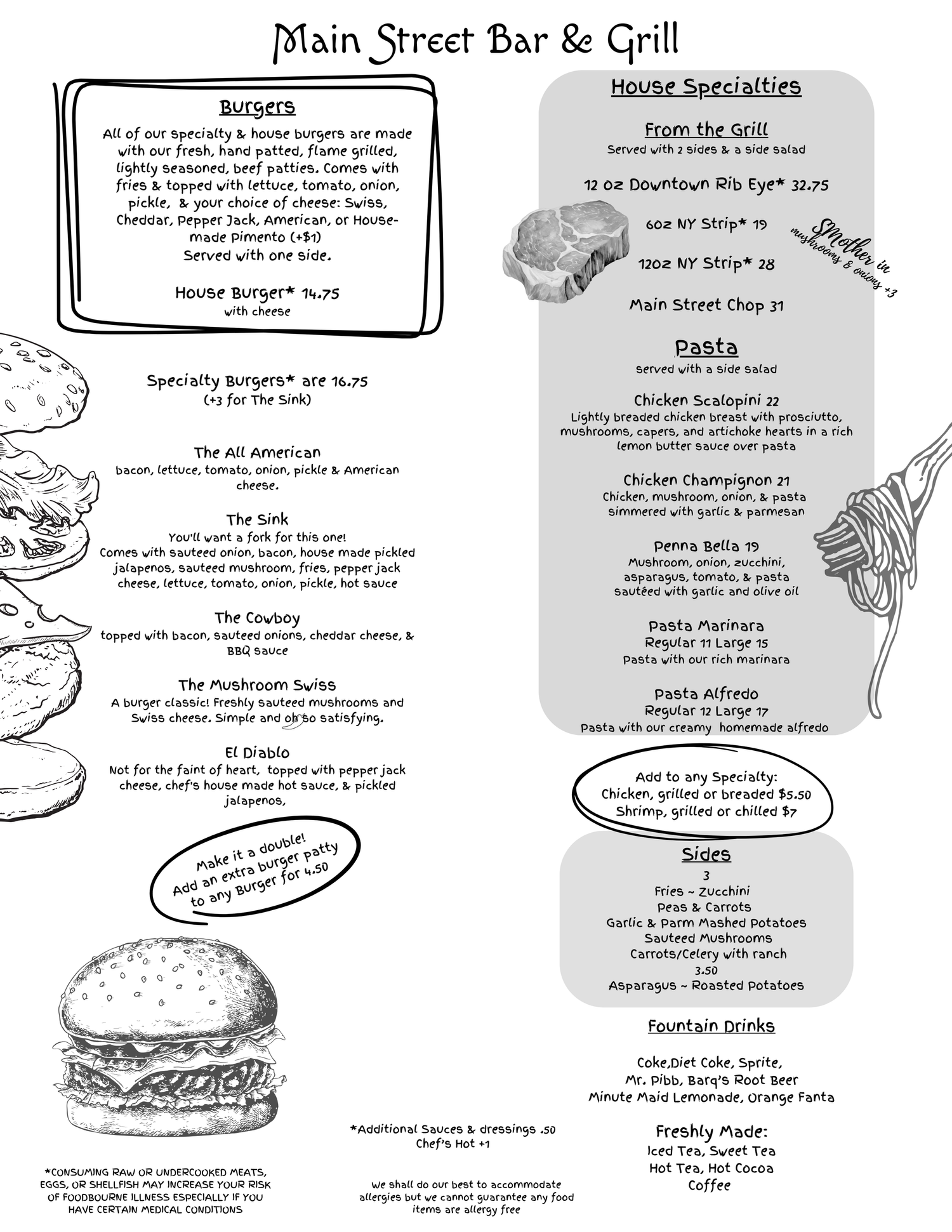 Menu — Main Street Bar & Grill