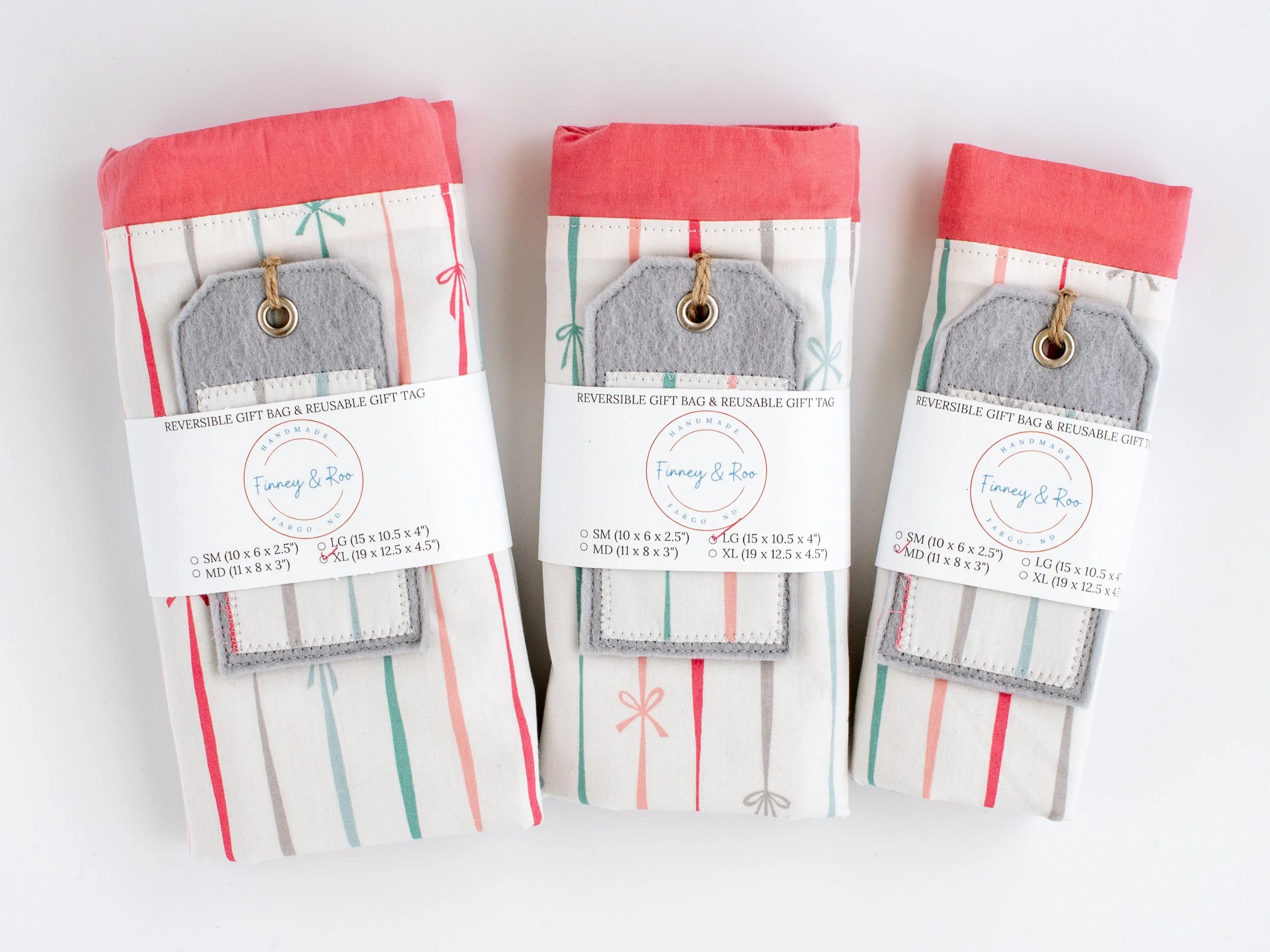 Jolly Stockings + Holiday Red Heirloom Gift Bag - Set of 3 (SM, MD, LG ...