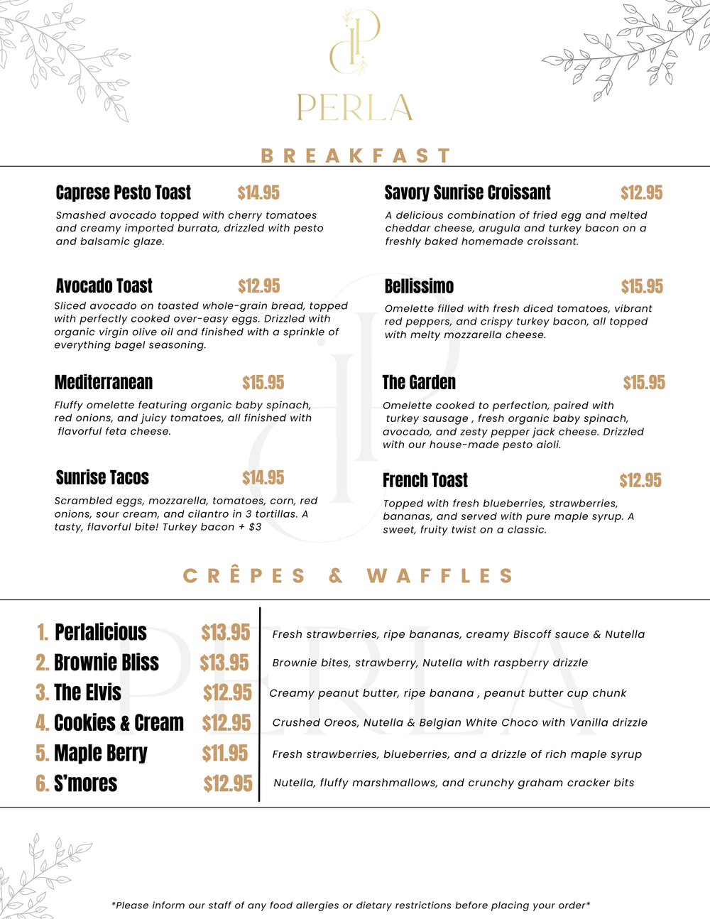Menu 1 — PERLA