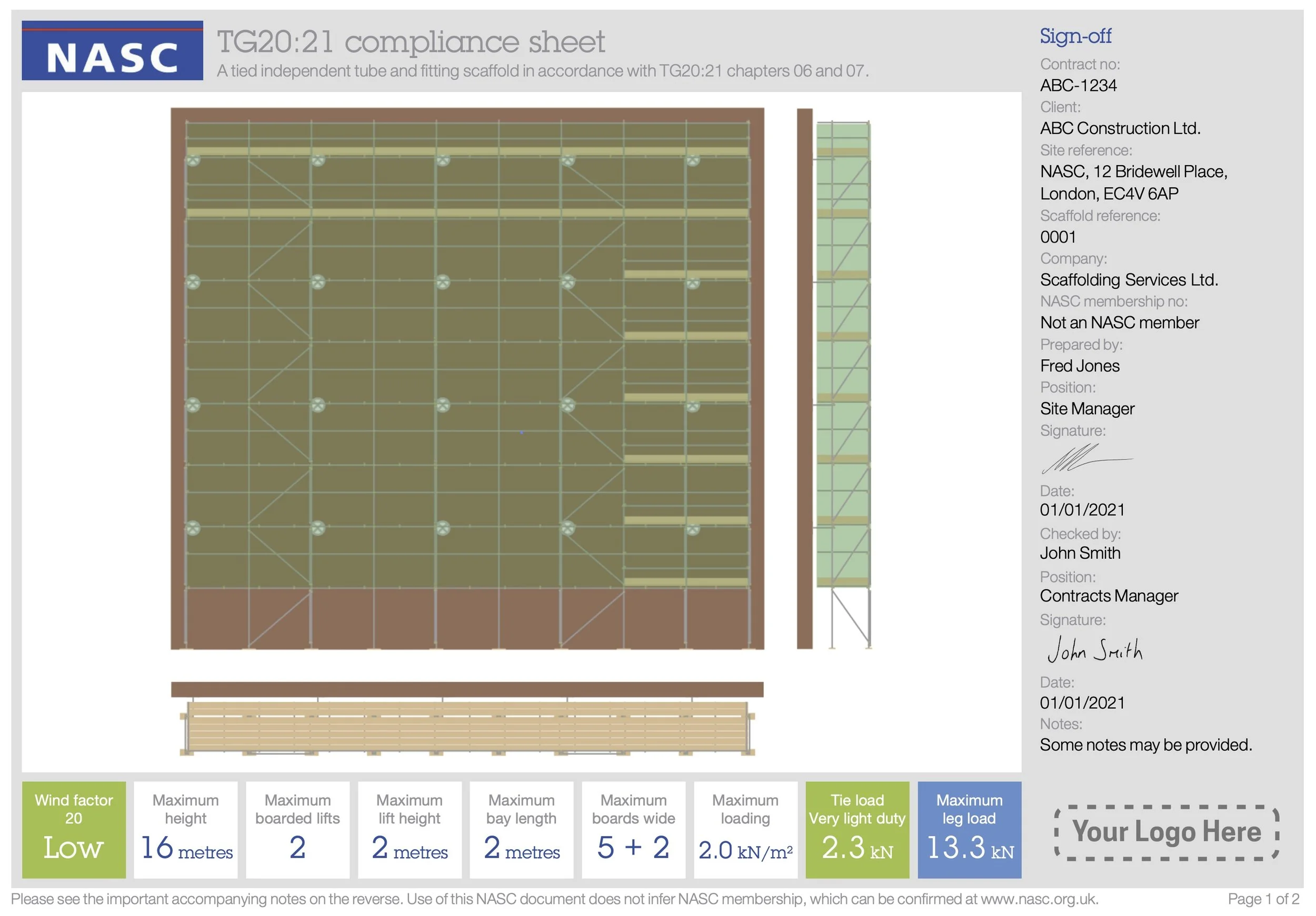 Scaffolding Compliance Sheets — DDC Scaffolding