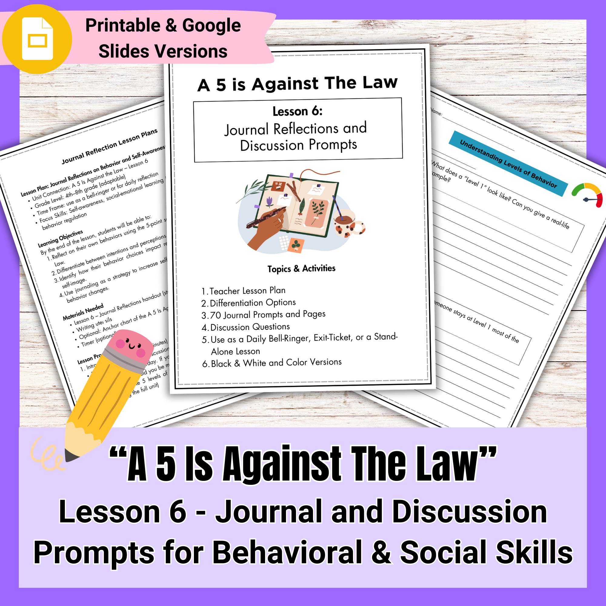 A 5 Is Against the Law | 250+ Page SEL, Social Skills, and Behavior ...