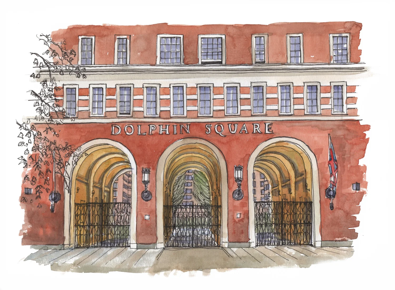 Dolphin Square — Thames Path Sketch Journal Walks