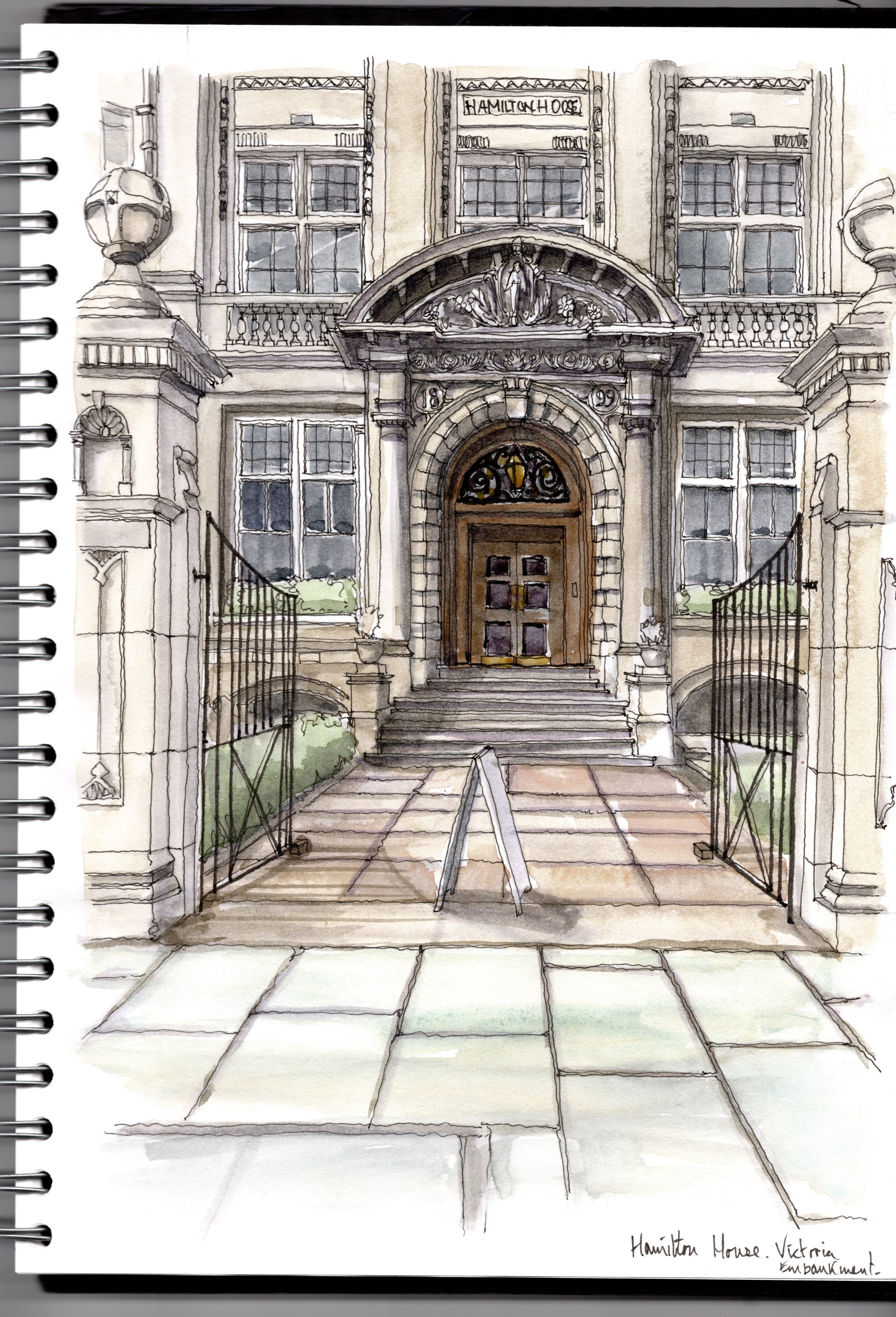Hamilton House — Thames Path Sketch Journal Walks