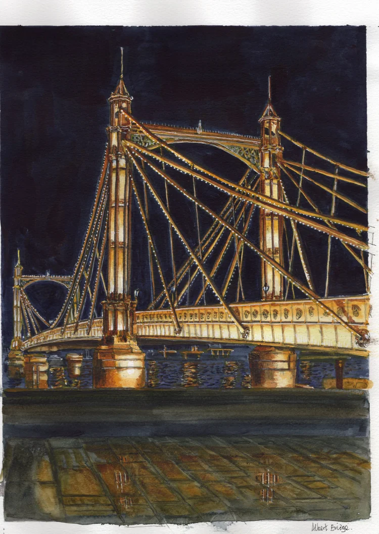 Albert Bridge — Thames Path Sketch Journal Walks
