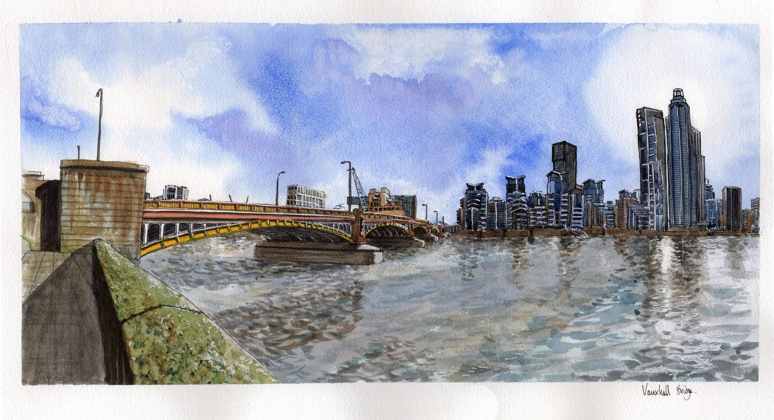 Vauxhall Bridge — Thames Path Sketch Journal Walks