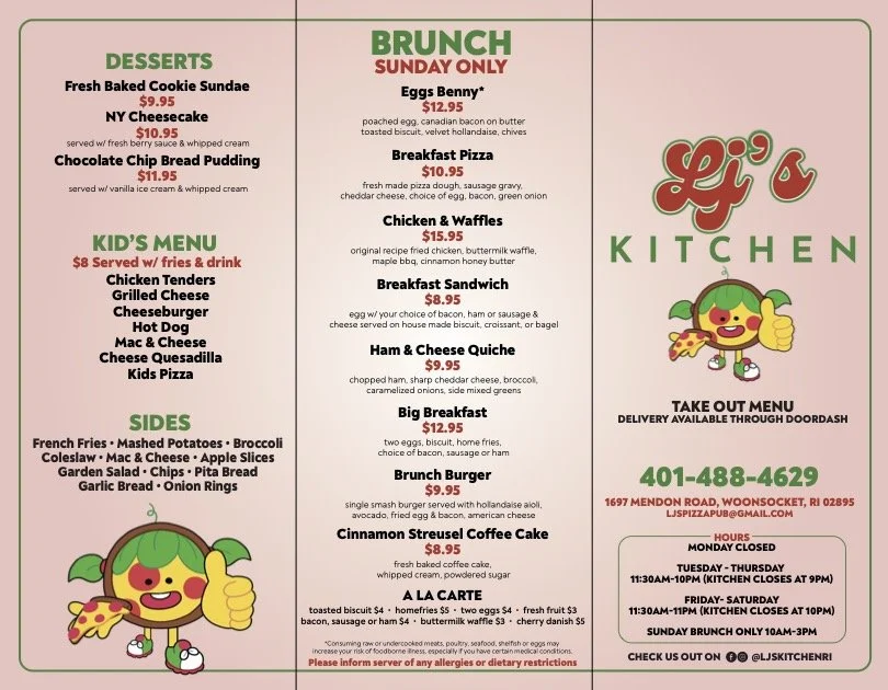 MENU — Lj's Kitchen