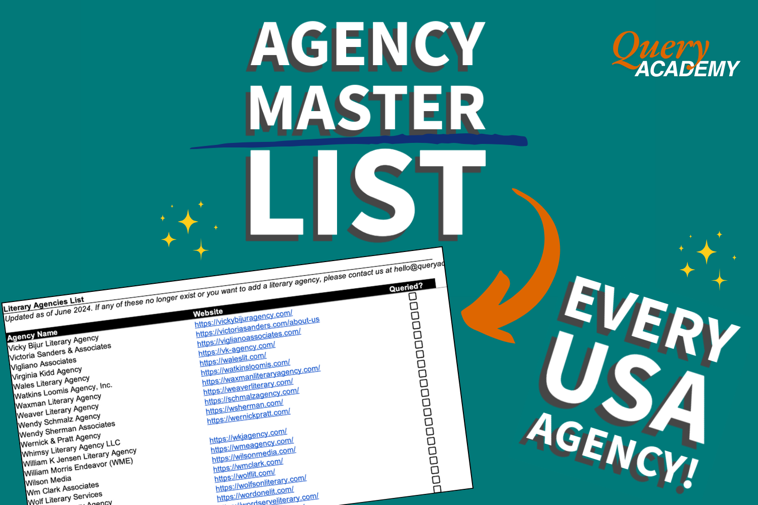 Master List of Literary Agencies — QueryAcademy