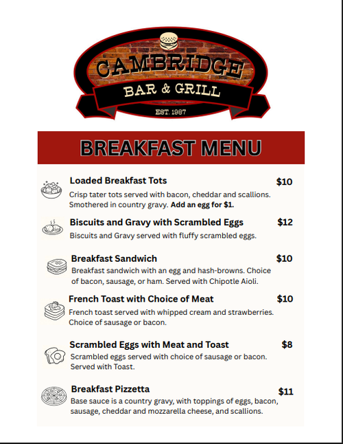 Menu — CBG
