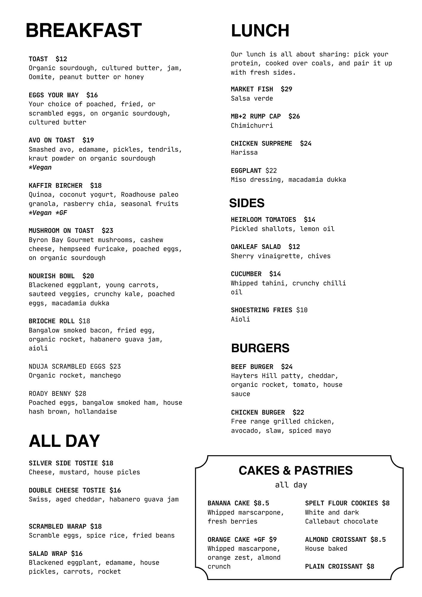 Days — Roadhouse Byron Bay