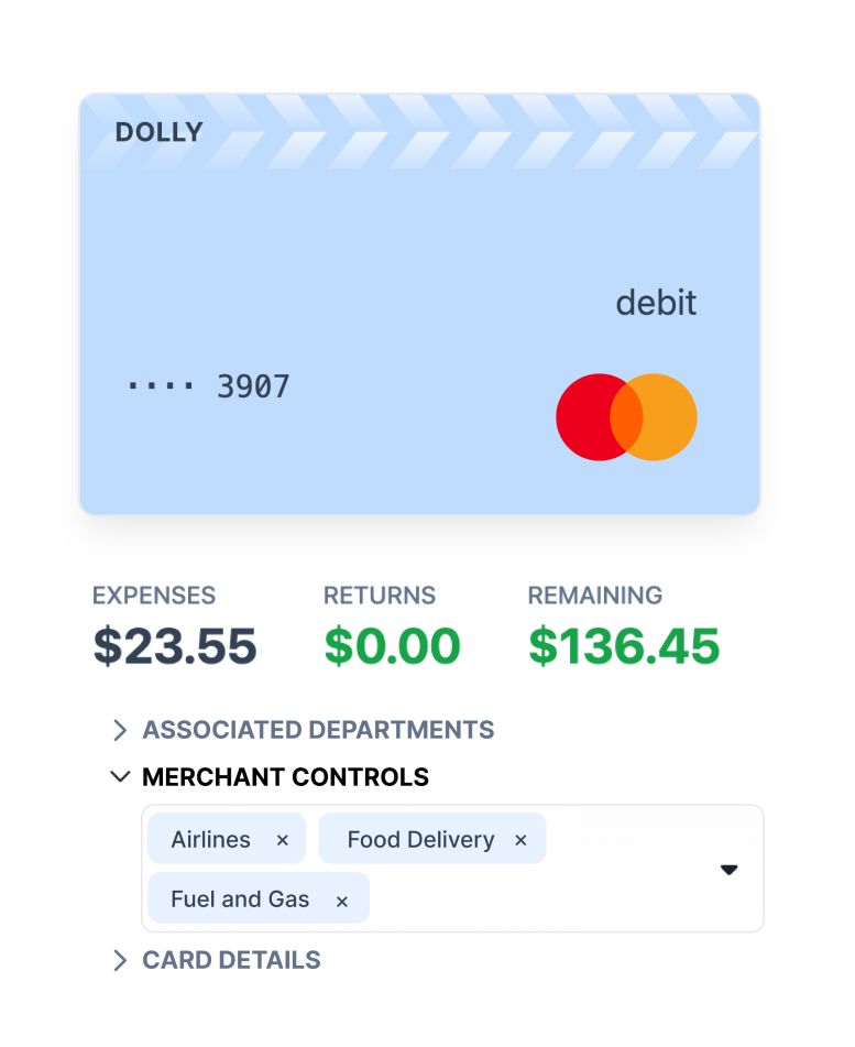 Dolly Card - The Corporate Card for Film Production