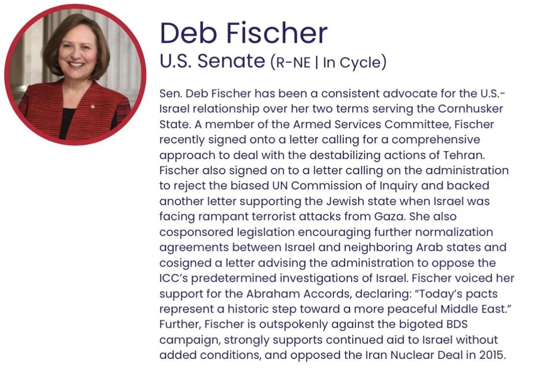 Nebraska's Congressional Delegation — Track AIPAC