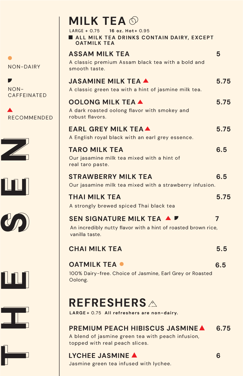 Menu 1 — THE SEN TEA HOUSE