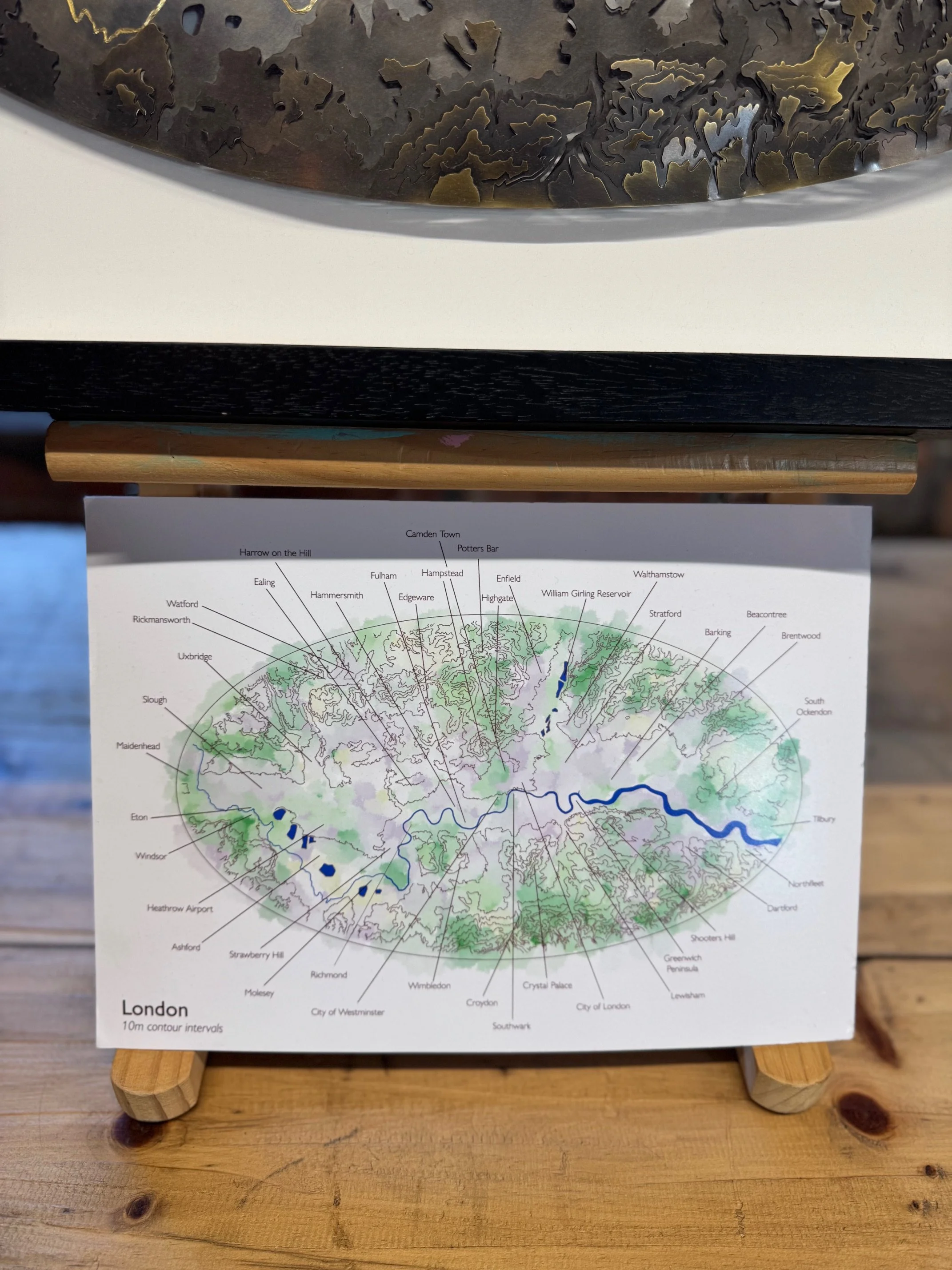 Contour Map Collection 'London' Brass Contour Map — The Yard Gallery ...