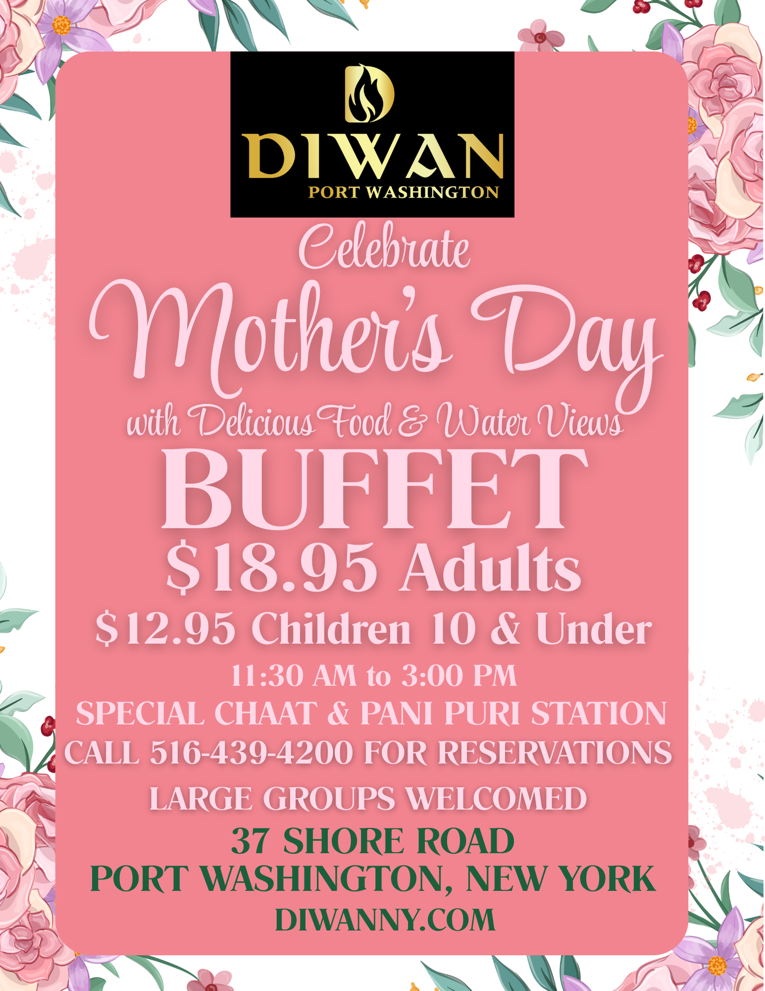 Celebrate Mother’s Day with a Lavish Buffet at Diwan Port Washington ...