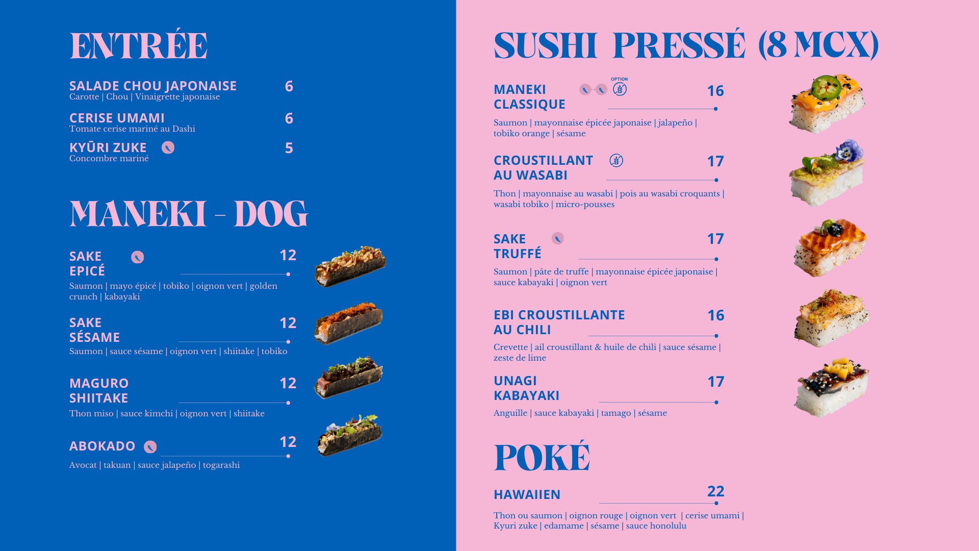 Menu 1 - Château Maneki