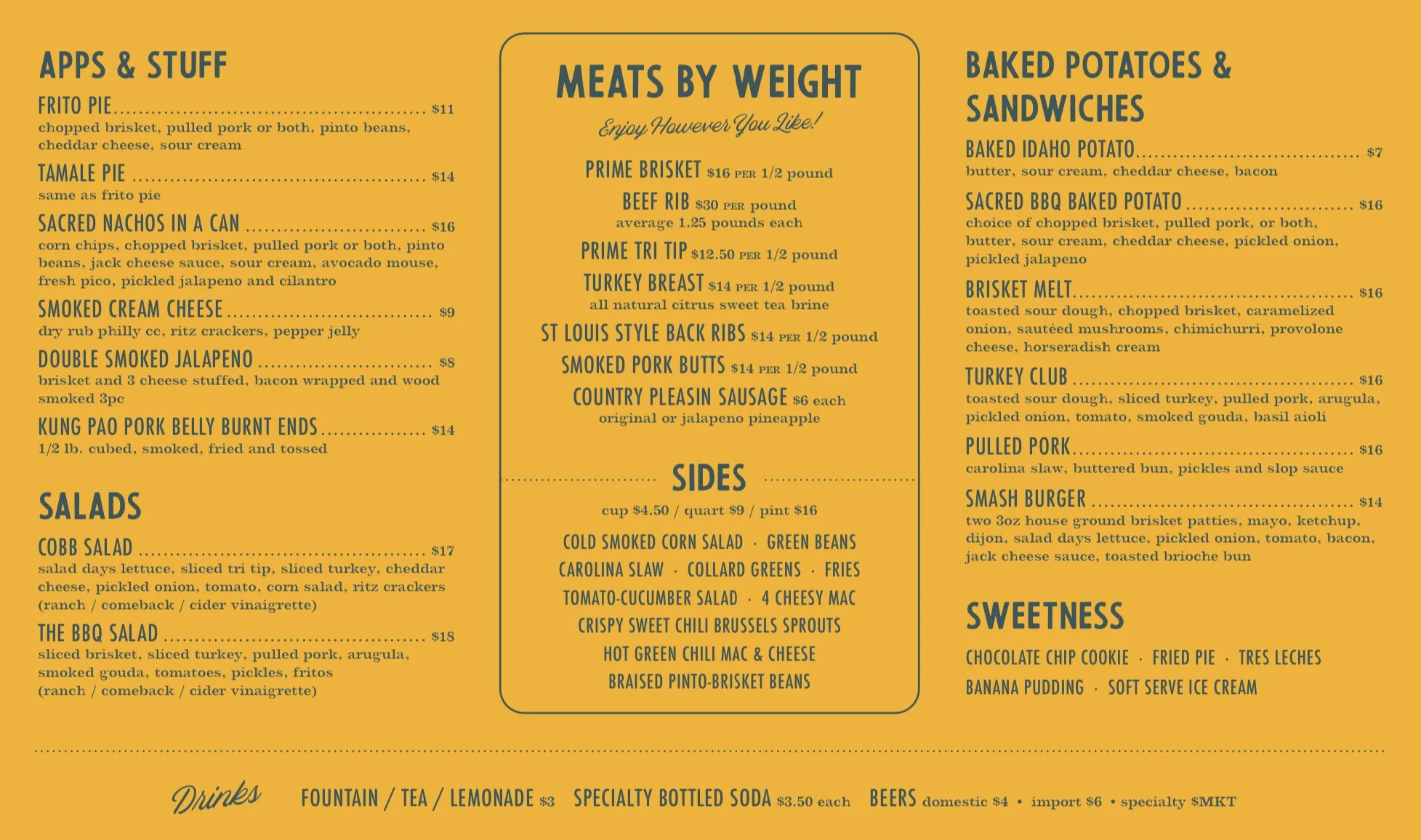 MENU — Sacred Ground BBQ
