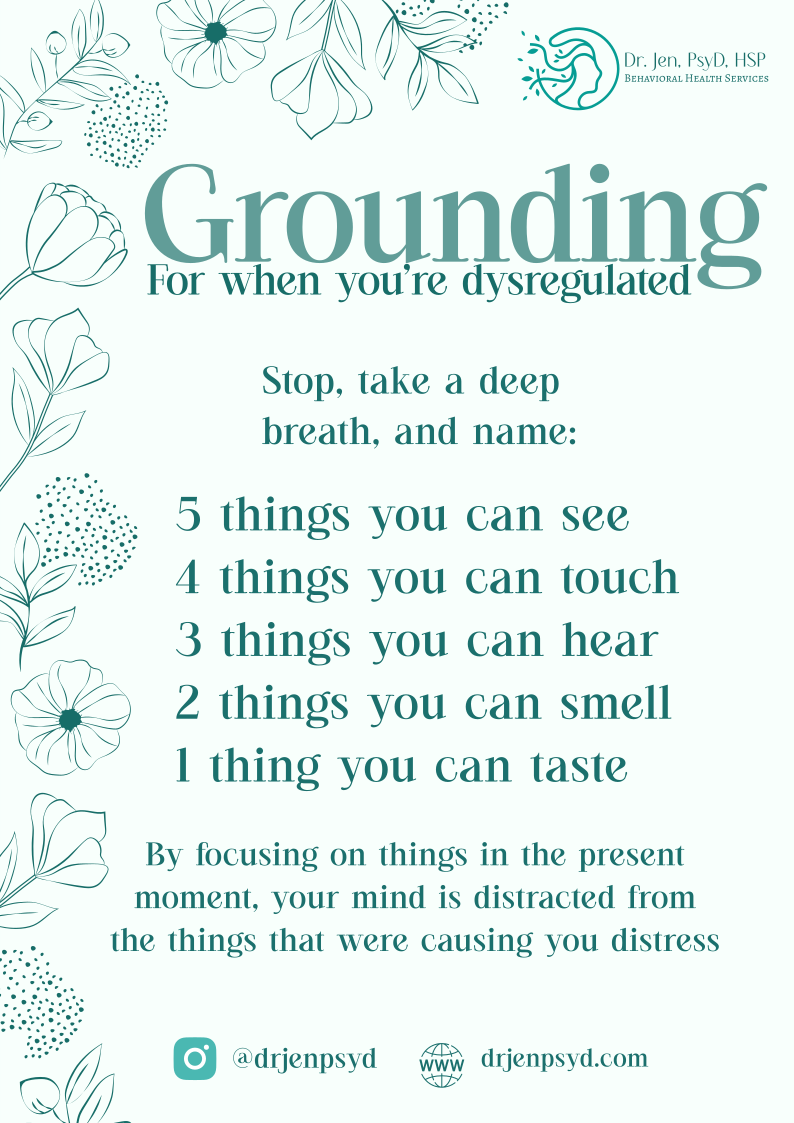 Coping Skills - Grounding — Dr. Jen, PsyD, HSP