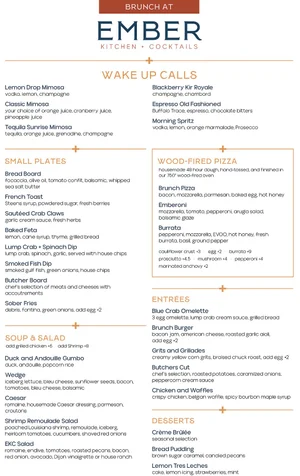 Menu - Ember Kitchen + Cocktails — Your Site Title