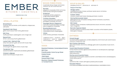 Menu - Ember Kitchen + Cocktails — Your Site Title