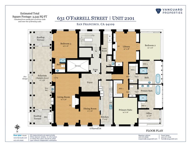 Floor plans — 631 O'Farrell Street, Unit 2101